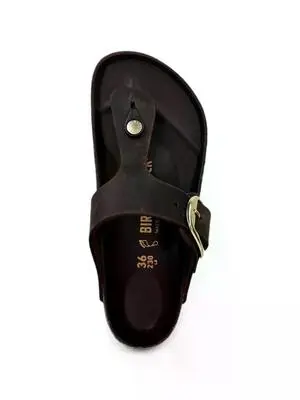 BIRKENSTOCK Gizeh Big Buckle Leather Sandals - Brown