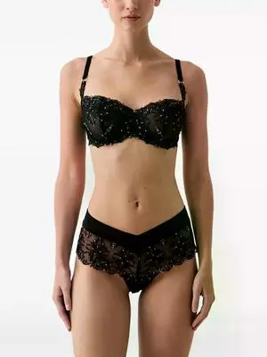 Chantelle Embroidered Mesh Bra - Black
