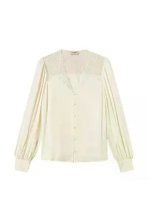 TWINSET Jacquard Shirt With Lace - Neutrals