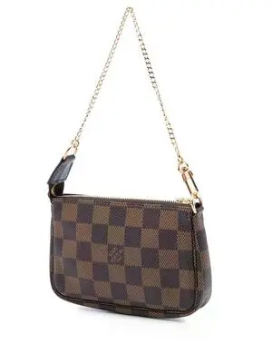 LOUIS VUITTON Damier Ebene Mini Pochette Accessoires Handbag - Brown
