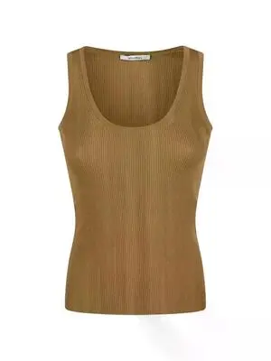 Max Mara Ribbed-knit Top - Brown