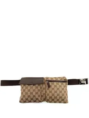 Gucci 2000-2015 Gg Canvas Double Pocket Belt Bag - Neutrals