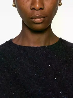 Fabiana Filippi Sequin Embellished Crew Neck Sweater - Blue