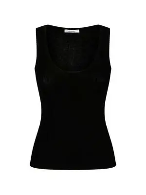 Max Mara Ribbed-knit Top - Black