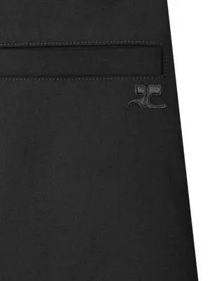 COURREGES Logo Embroidered A-line Mini Skirt