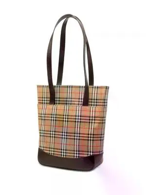 Burberry 20th Century Haymarket Check Canvas Tote Bag - Neutrals