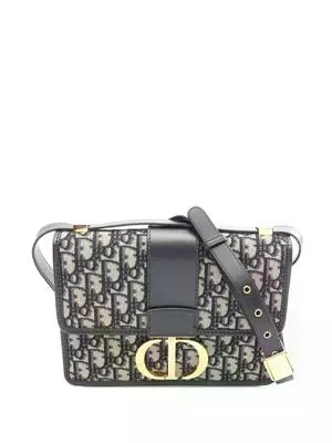 Dior 2000-2026 Oblique Canvas 30 Montaigne Flap Crossbody Bag - Blue