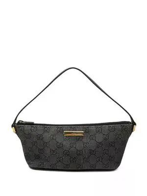 Gucci Gg Denim Shoulder Bag - Grey