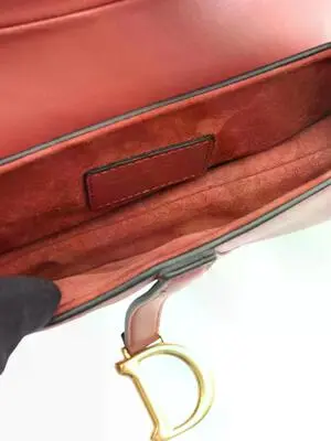 Dior 2000-2026 Mini Calfskin Saddle Bag Satchel - Red