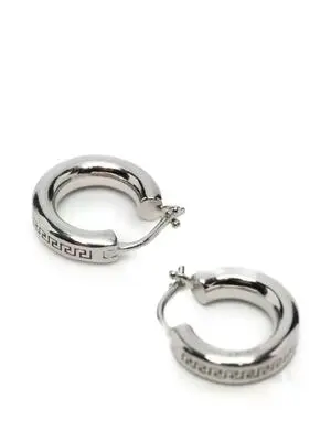 Versace Greca Hoop Earrings - Silver