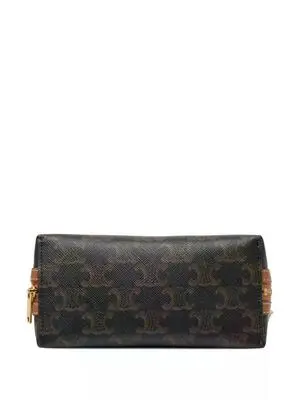 Celine Triomphe Coated Canvas Clutch On Chain Crossbody Bag