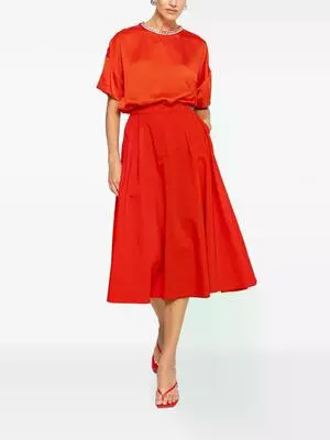 NISSA High-waisted Cotton Midi Skirt