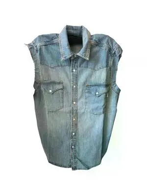 AMISH SUPPLIES Frayed-edge Sleeveless Shirt
