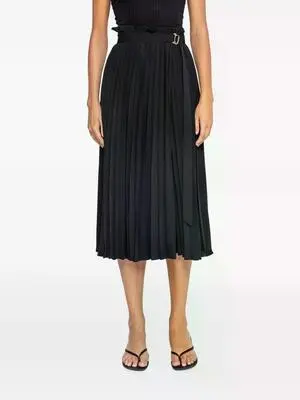 NISSA Pleated High-waisted Skirt - Black