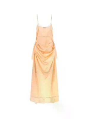 Magda Butrym Lace-trimmed Draped Dress - Orange