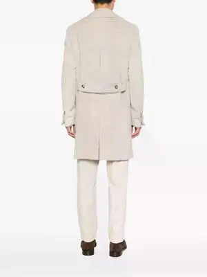 Isaia Double-breasted Coat - Neutrals