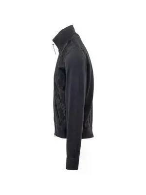 TOM FORD Suede-panelled High-neck Jacket