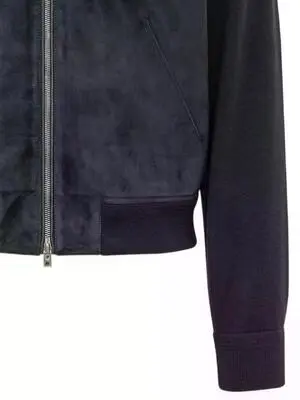 TOM FORD Suede-panelled High-neck Jacket