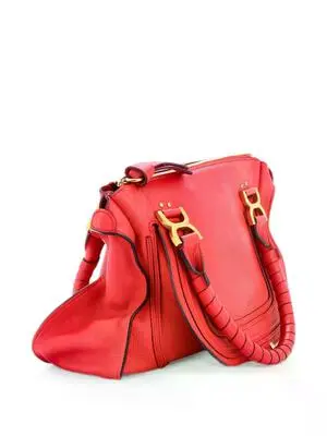 Chloé Marcie Leather Large Shoulder Bag - Red
