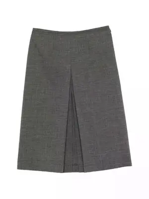 Prada Pleated Wool Skirt - Grey
