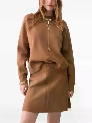 Liu Jo Boxy Sweater With Braided Details - Neutrals