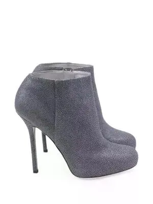 SERGIO ROSSI Shagreen-effect Ankle Boots