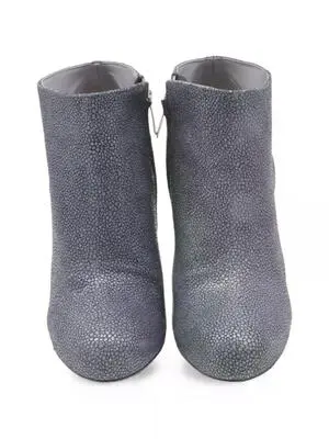 SERGIO ROSSI Shagreen-effect Ankle Boots