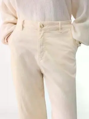 Liu Jo Boyfriend Velvet Trousers - Neutrals