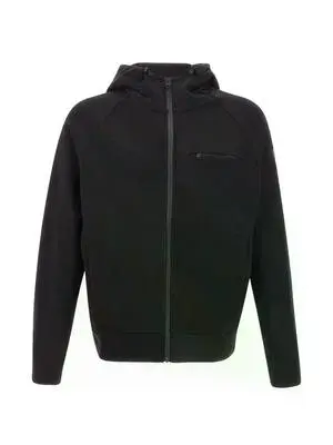 BLAUER. Raglan-sleeve Zip-up Hoodie - Black