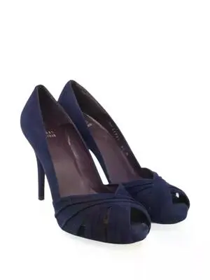 STUART WEITZMAN Peep-toe Suede Pumps - Blue