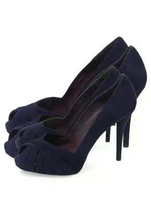 STUART WEITZMAN Peep-toe Suede Pumps - Blue