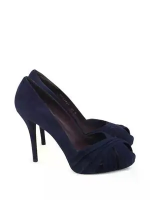 STUART WEITZMAN Peep-toe Suede Pumps - Blue