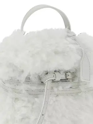 Moschino Small Tie Me Shearling Tote Bag