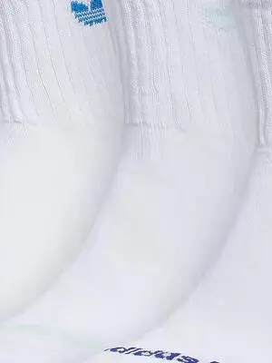 Adidas Trefoil Ribbed-knit Crew Socks Pack Of Three