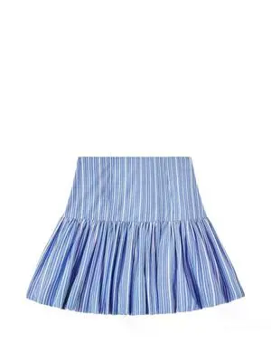 GANNI Striped-pattern Tiered Mini Skirt