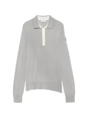 Moncler Long-sleeve Polo Top - Grey