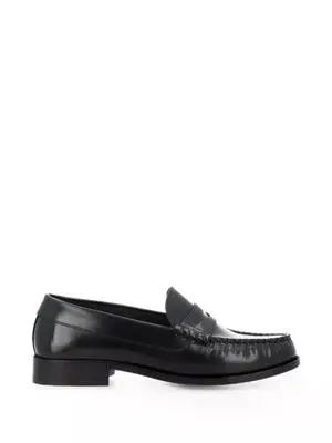 ALOHAS Rivet Penny-slot Leather Loafers - Black