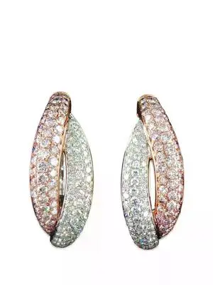 HYT JEWELRY Diamond Hoop Earrings - Silver