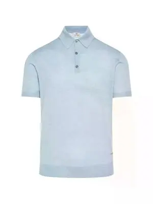 MANDELLI Short-sleeve Polo Shirt - Blue