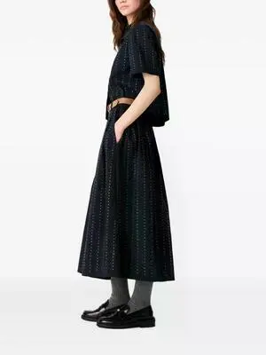 Maje Embellished A-line Midi Skirt