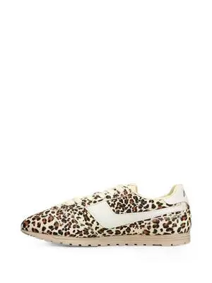 AUTRY Windspin Low Leopard-print Leather Sneakers