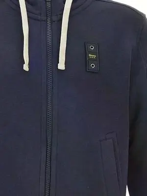 BLAUER. Logo-patch Zip-up Hoodie