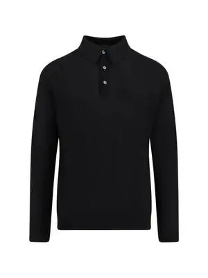 Kiton Long-sleeve Polo Shirt - Black