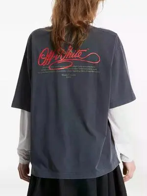 Off-White Cotton Floral Print T-shirt