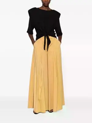 JIJIL Black Padded Shoulder Tie-fastening T-shirt
