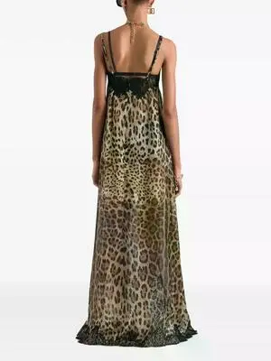 Dolce & Gabbana Leo-print Chiffon Slip Dress