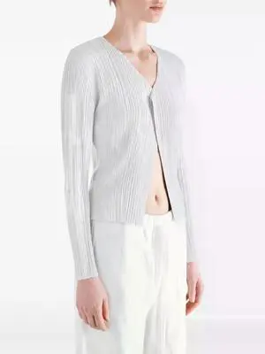 Issey Miyake Pleated V-neck Cardigan