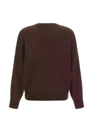 Brunello Cucinelli Diamante Sequin-embellished Sweater - Brown