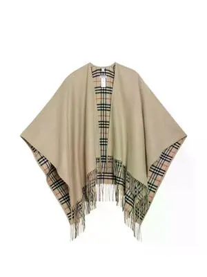 Burberry Check Fringed Cape