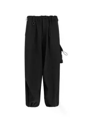 Y3 Logo-print Drawstring Cargo Pants - Black